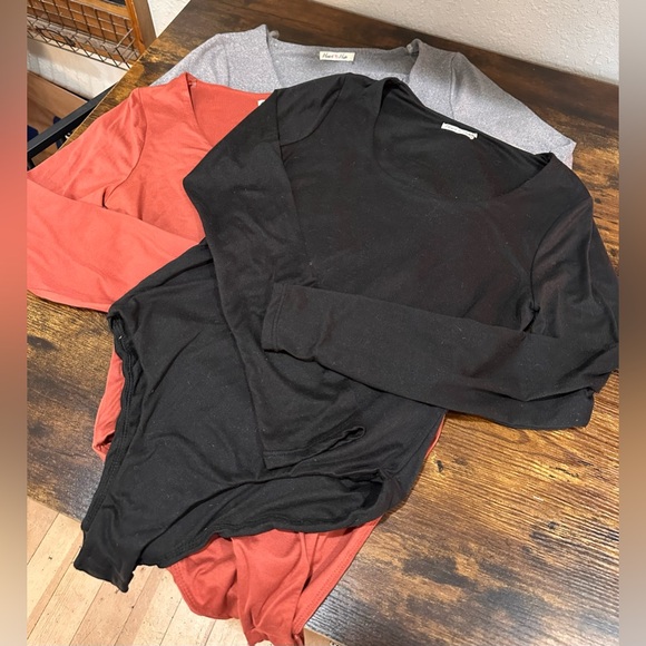 Heart & Hips | Tops | New Lotbundle Of 3 Three Bodysuits Rust Black ...